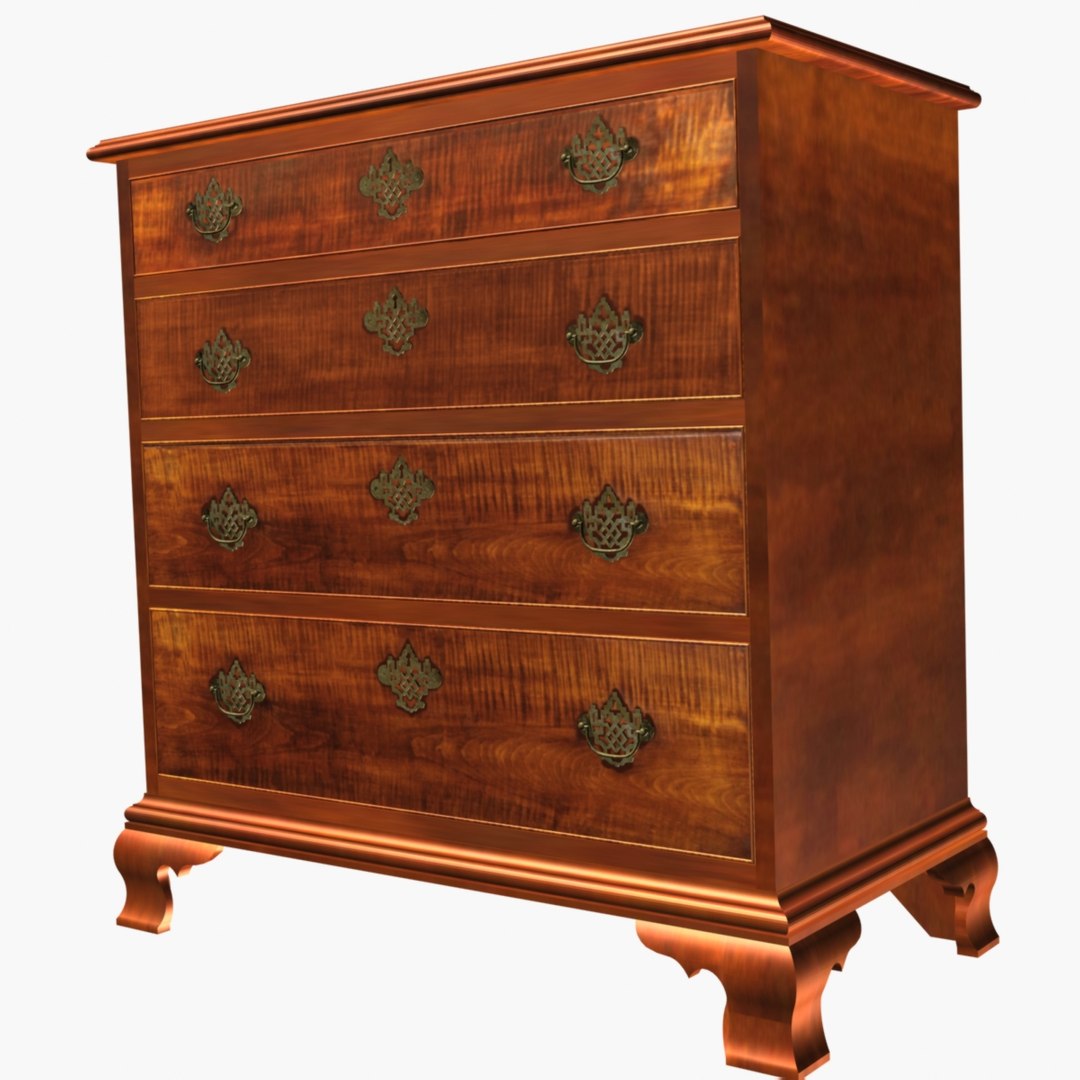 3d Tiger Maple Chest