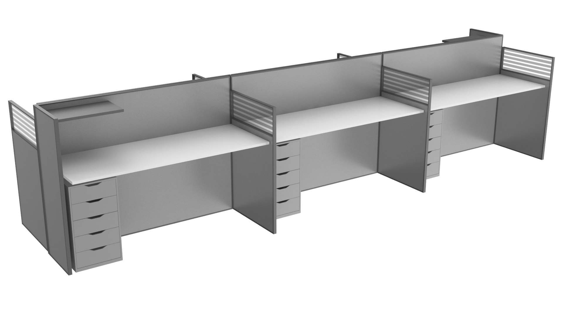 3D Real Office Cubicles - TurboSquid 1540608