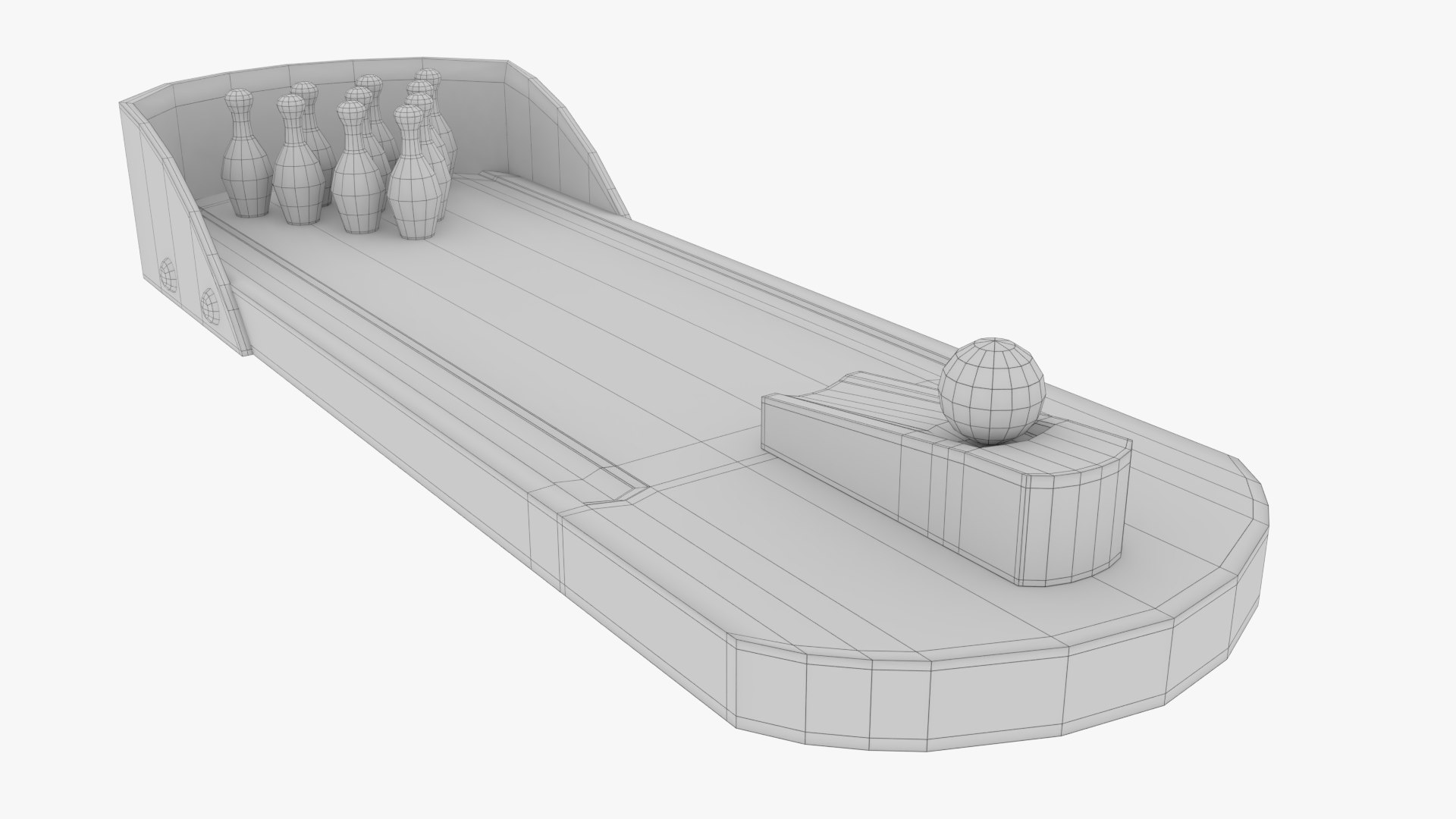 3D Wooden Mini Bowling Toy Model - TurboSquid 1614104