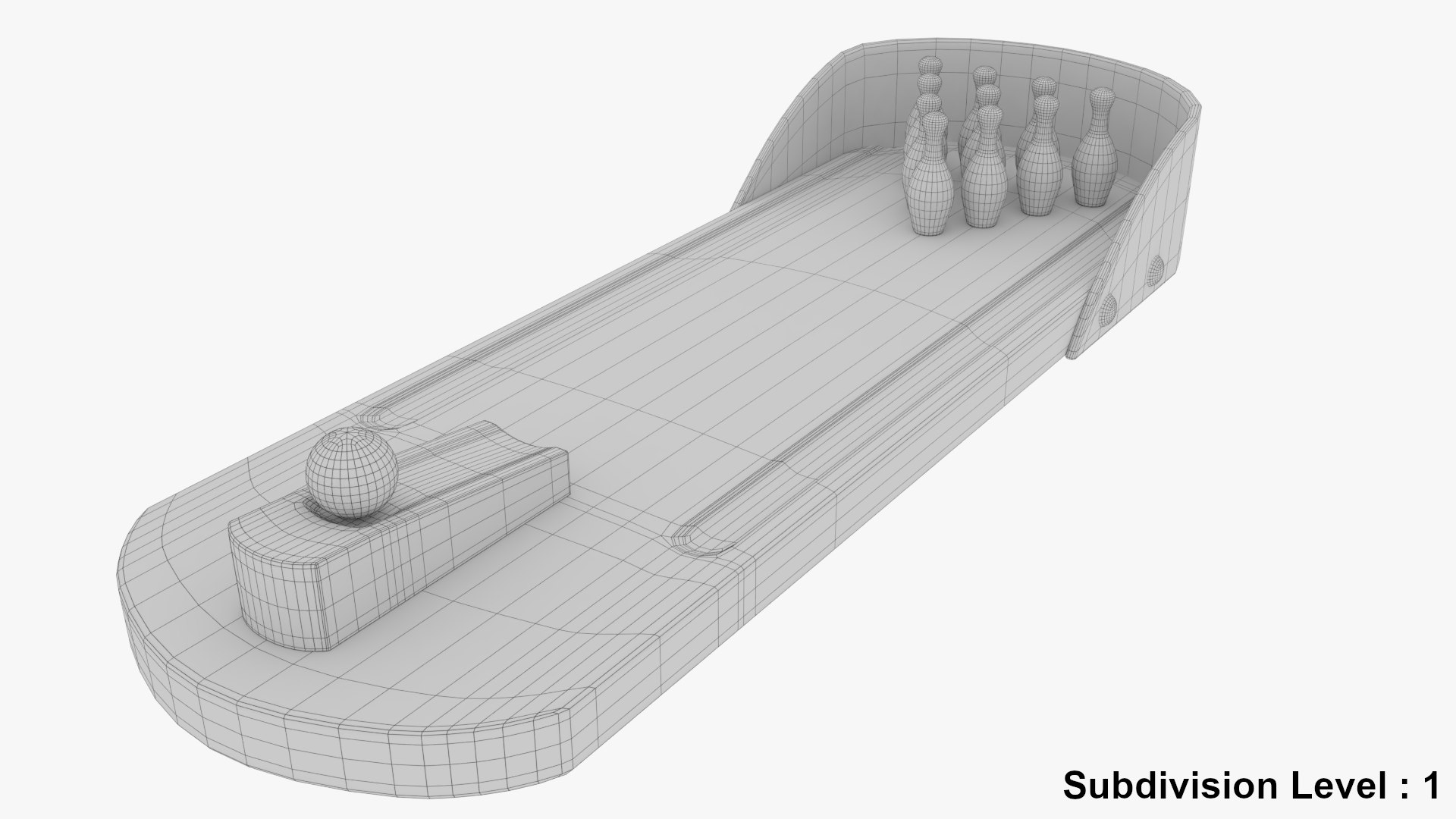 3D Wooden Mini Bowling Toy Model - TurboSquid 1614104