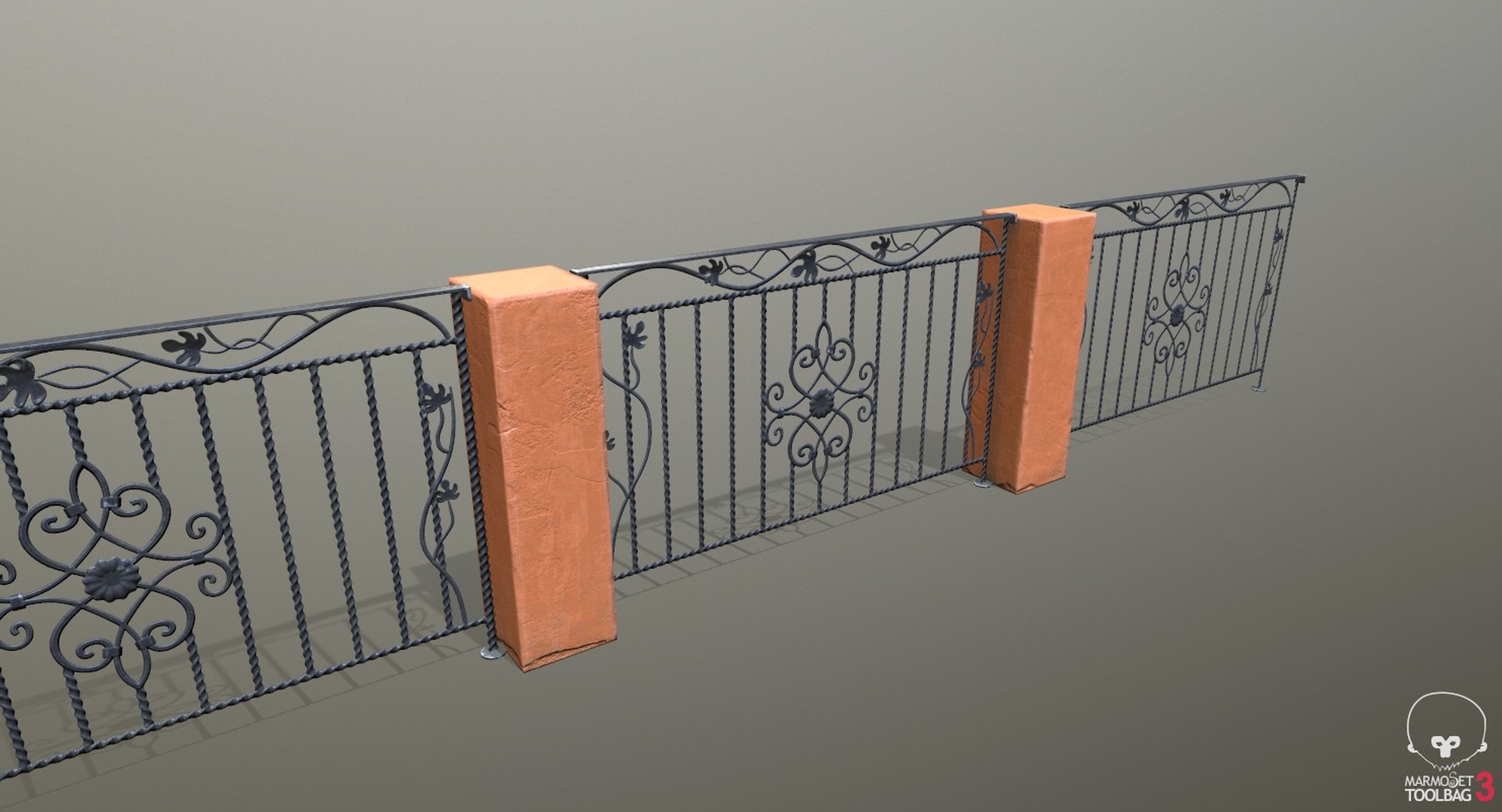 Low-poly Fence Model - TurboSquid 1258125