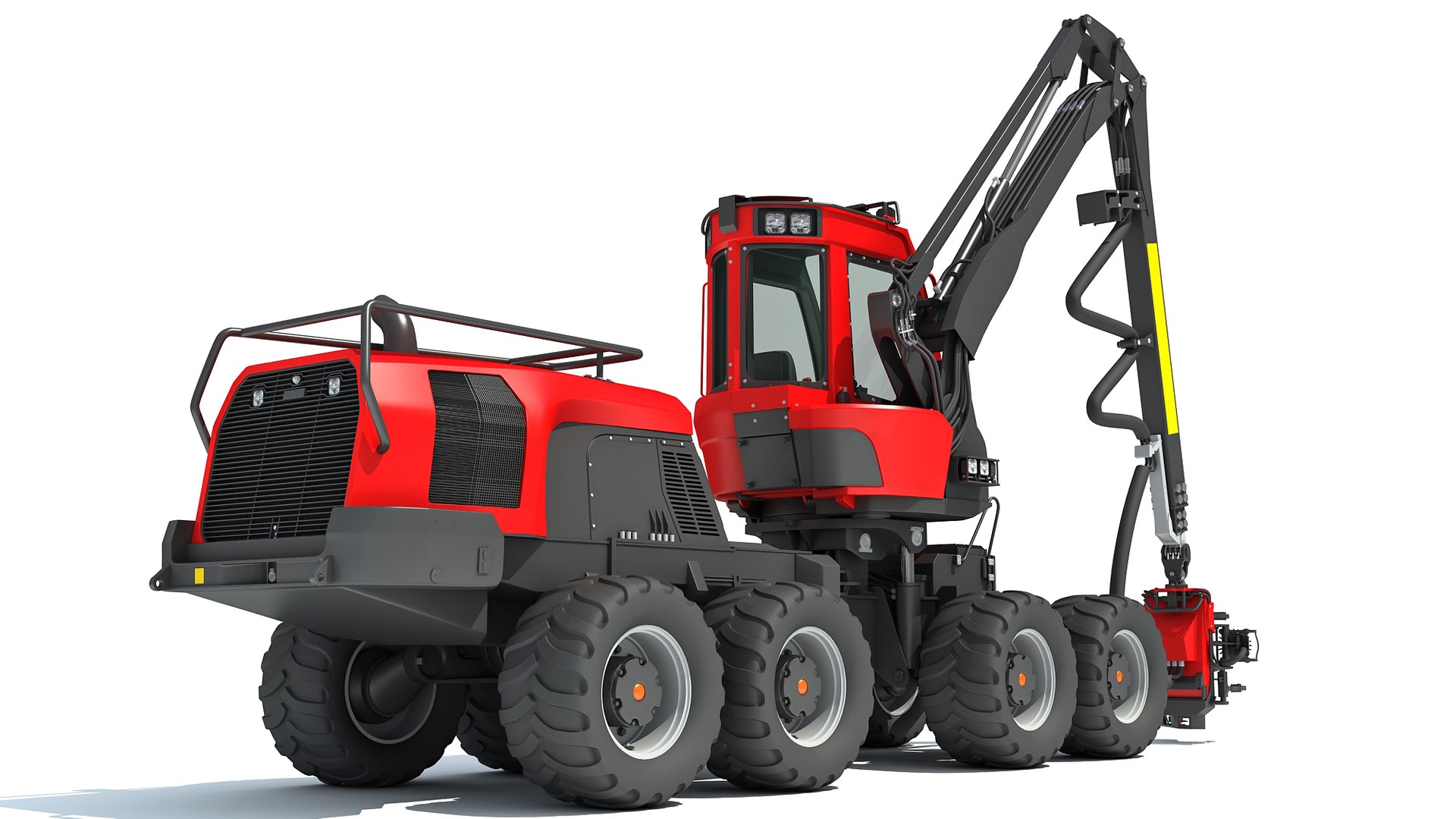 3D Forestry Wheeled Harvester - TurboSquid 2008031