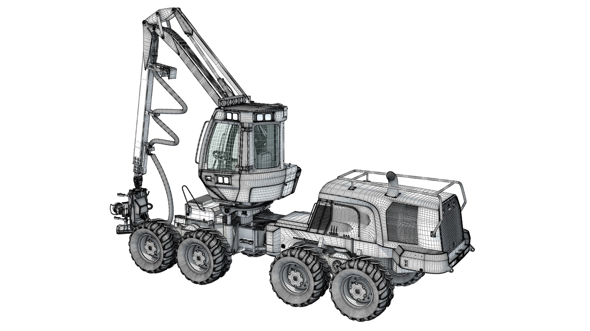 3D Forestry Wheeled Harvester - TurboSquid 2008031