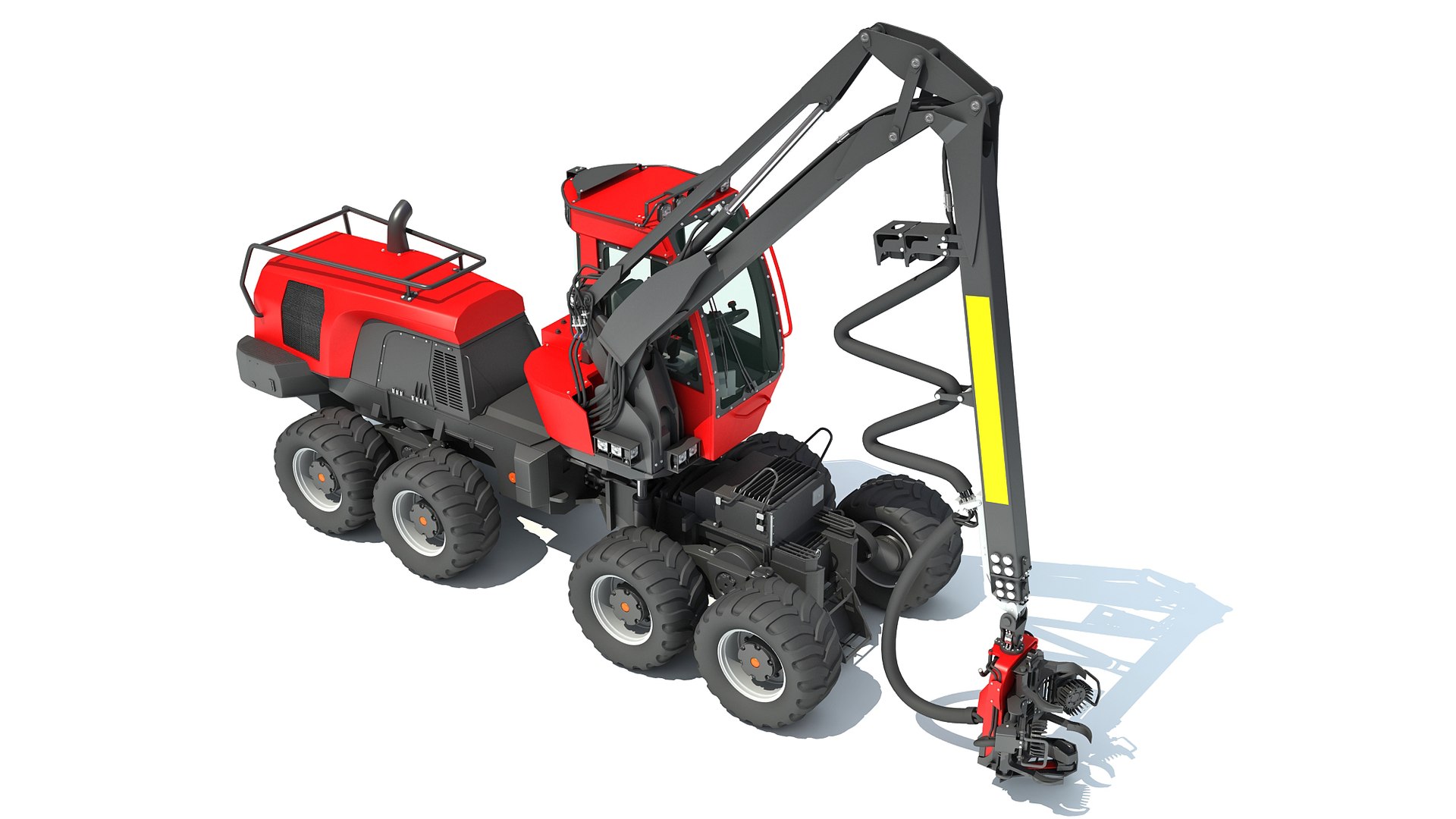 3D Forestry Wheeled Harvester - TurboSquid 2008031