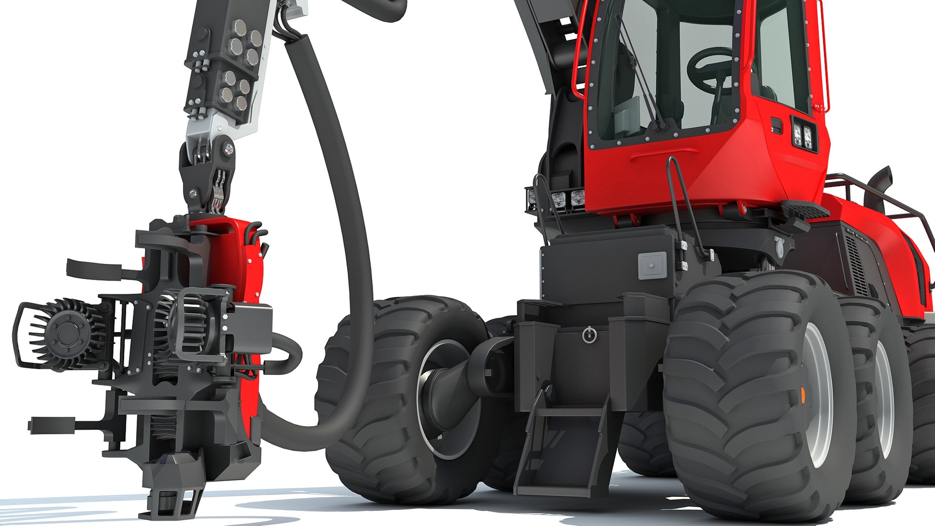 3D Forestry Wheeled Harvester - TurboSquid 2008031