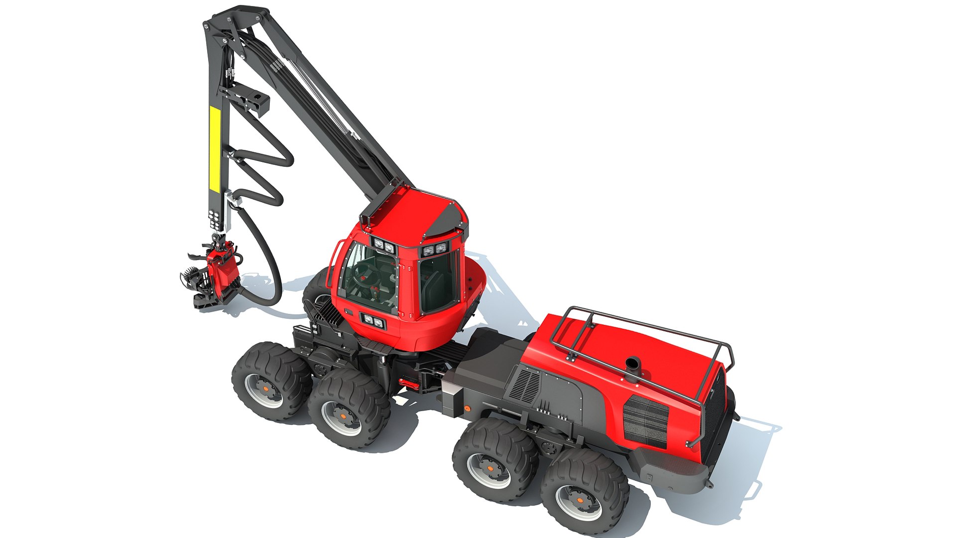 3D Forestry Wheeled Harvester - TurboSquid 2008031