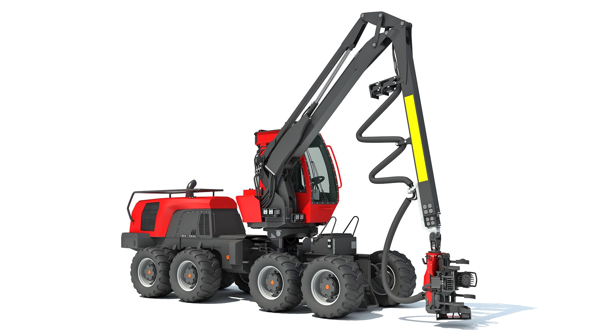 3D Forestry Wheeled Harvester - TurboSquid 2008031