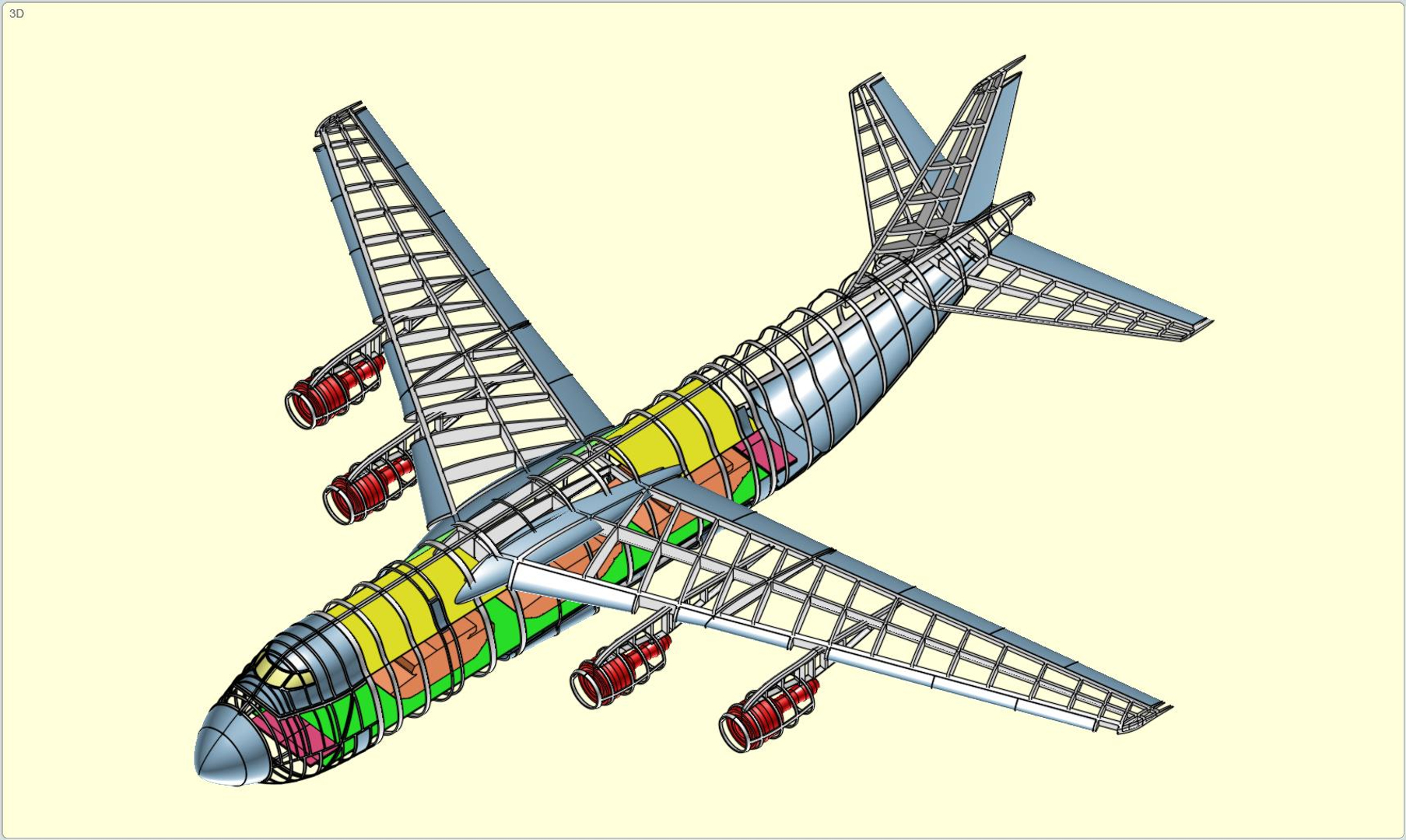 antonov an-124 aircraft solid 3d model