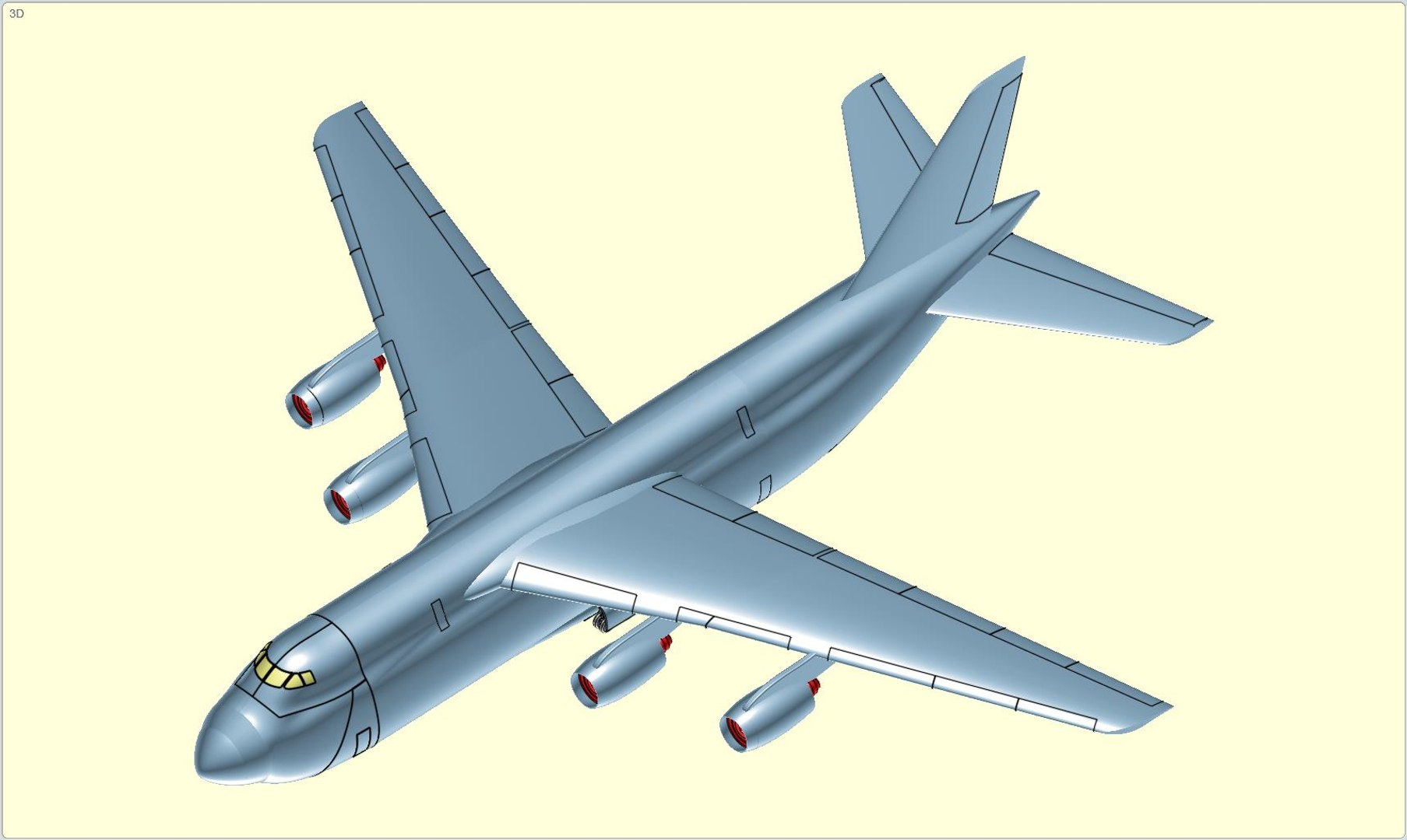 antonov an-124 aircraft solid 3d model