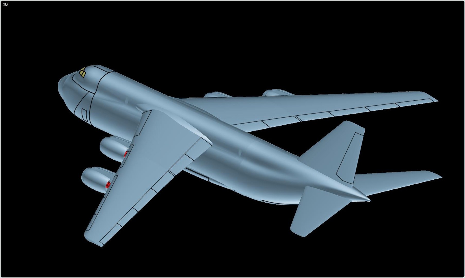 Antonov An-124 Aircraft Solid 3d Model