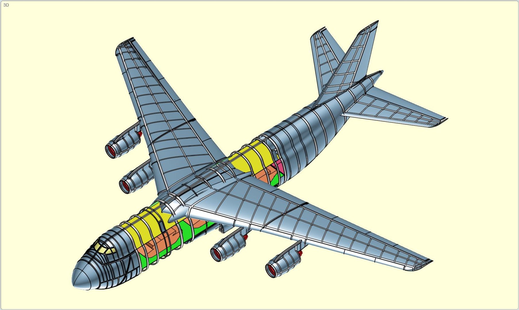 antonov an-124 aircraft solid 3d model