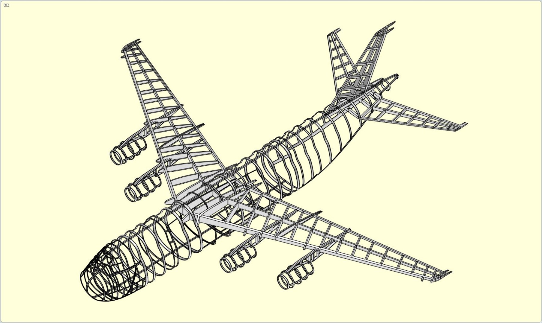 Antonov An-124 Aircraft Solid 3d Model