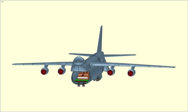 antonov an-124 aircraft solid 3d model