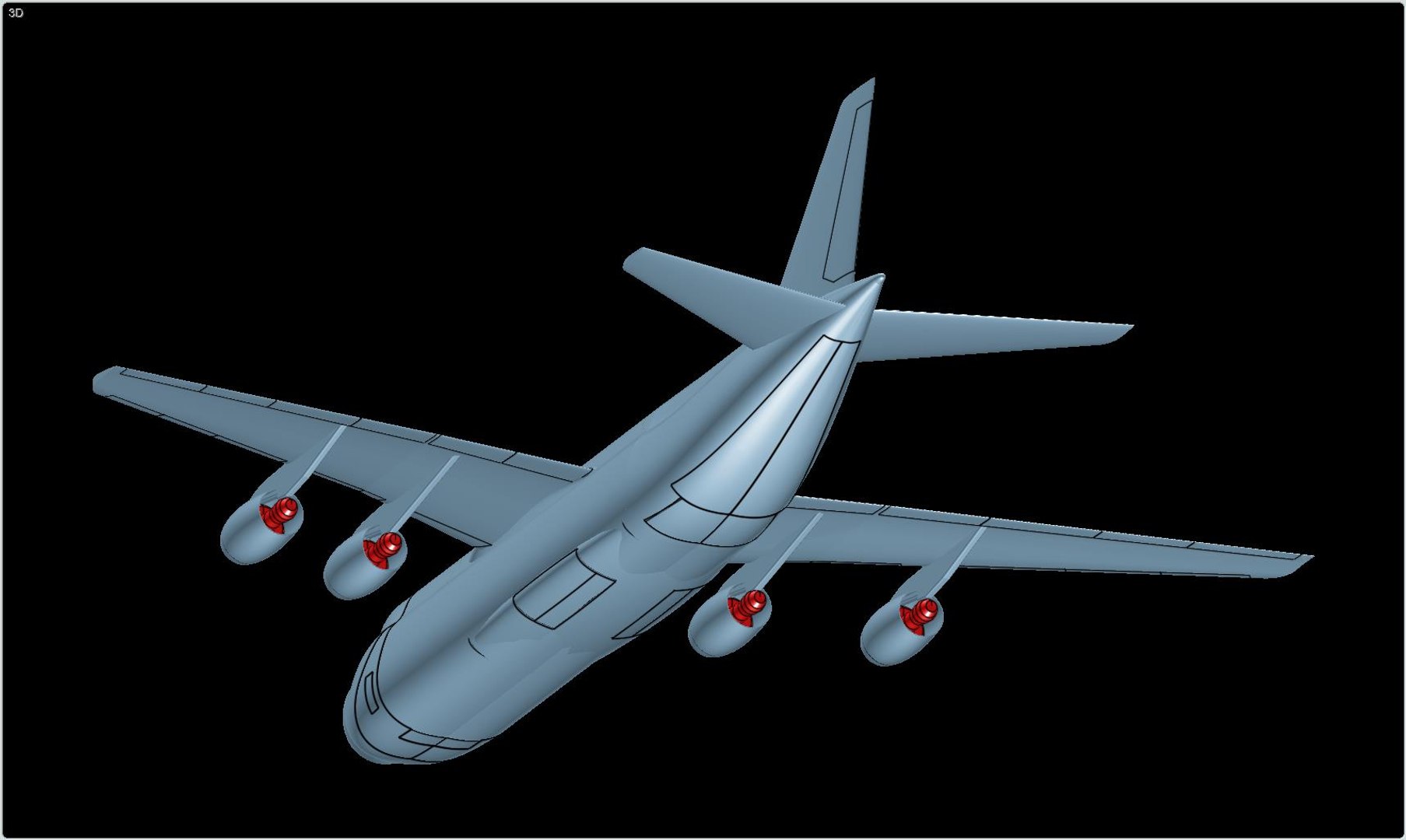 Antonov An-124 Aircraft Solid 3d Model