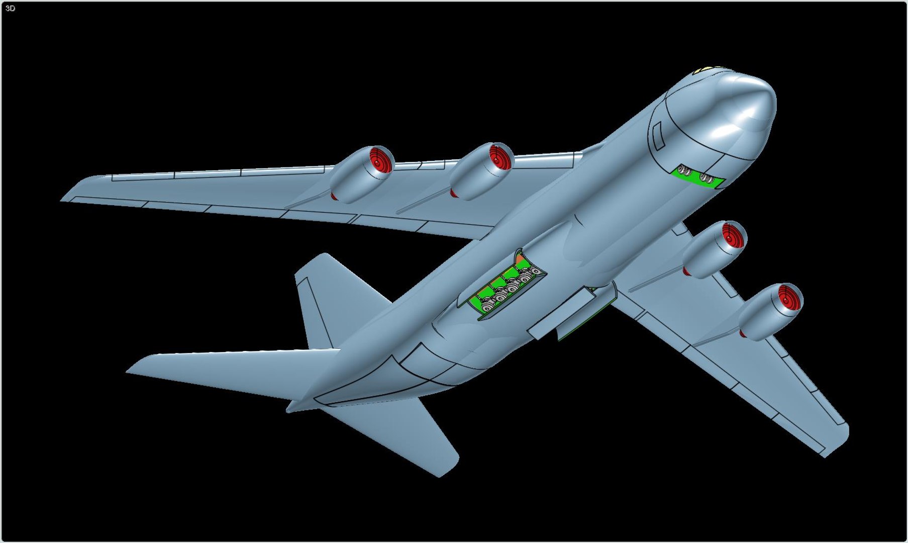 Antonov An-124 Aircraft Solid 3d Model