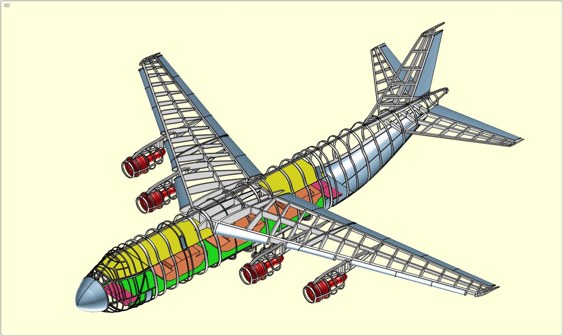 antonov an-124 aircraft solid 3d model