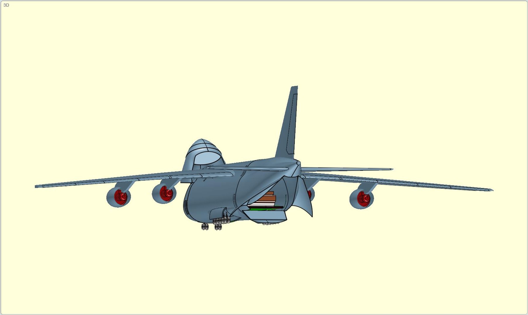 Antonov An-124 Aircraft Solid 3d Model