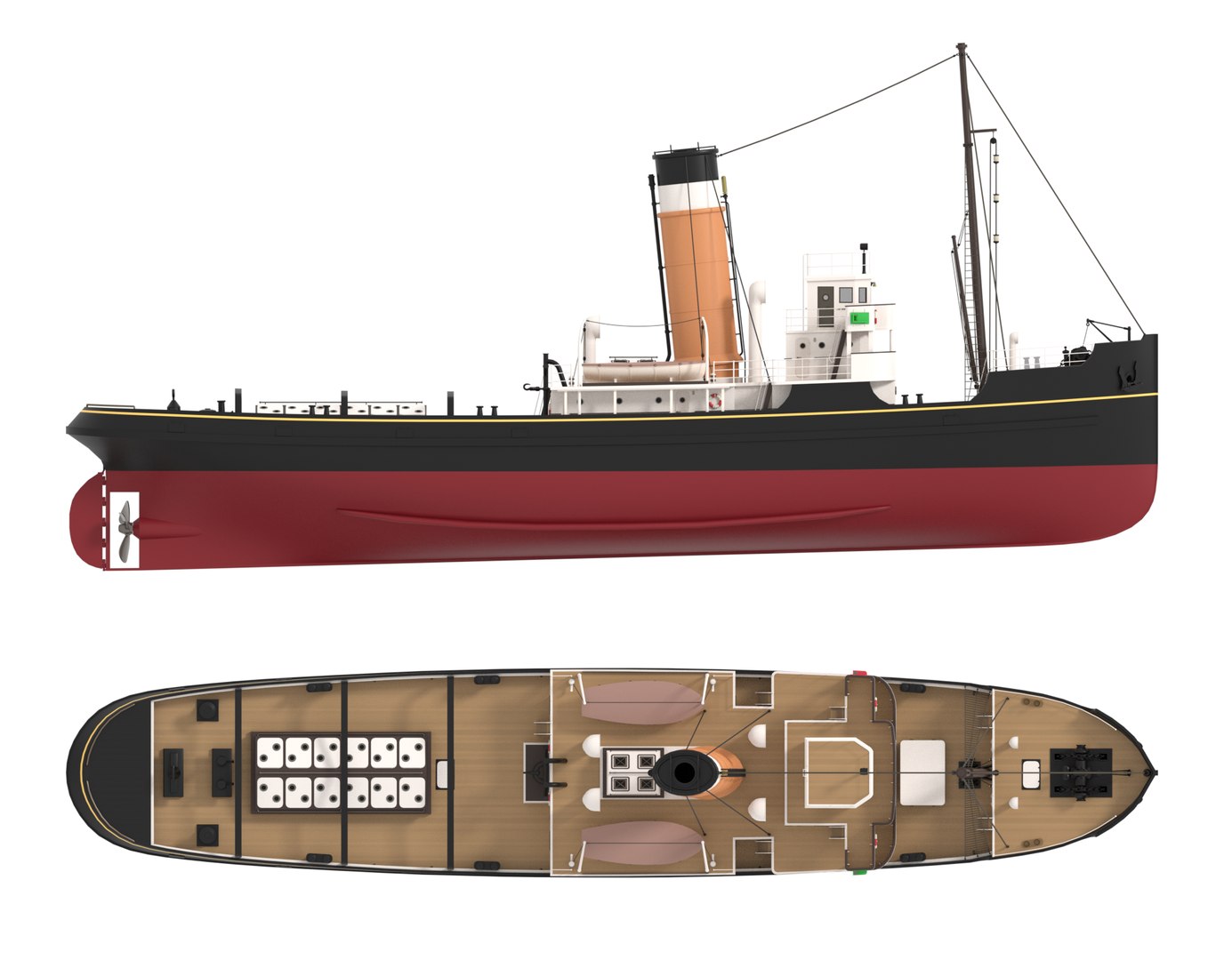 Tugboat And Cargo Barge 3d Model Turbosquid 1805308