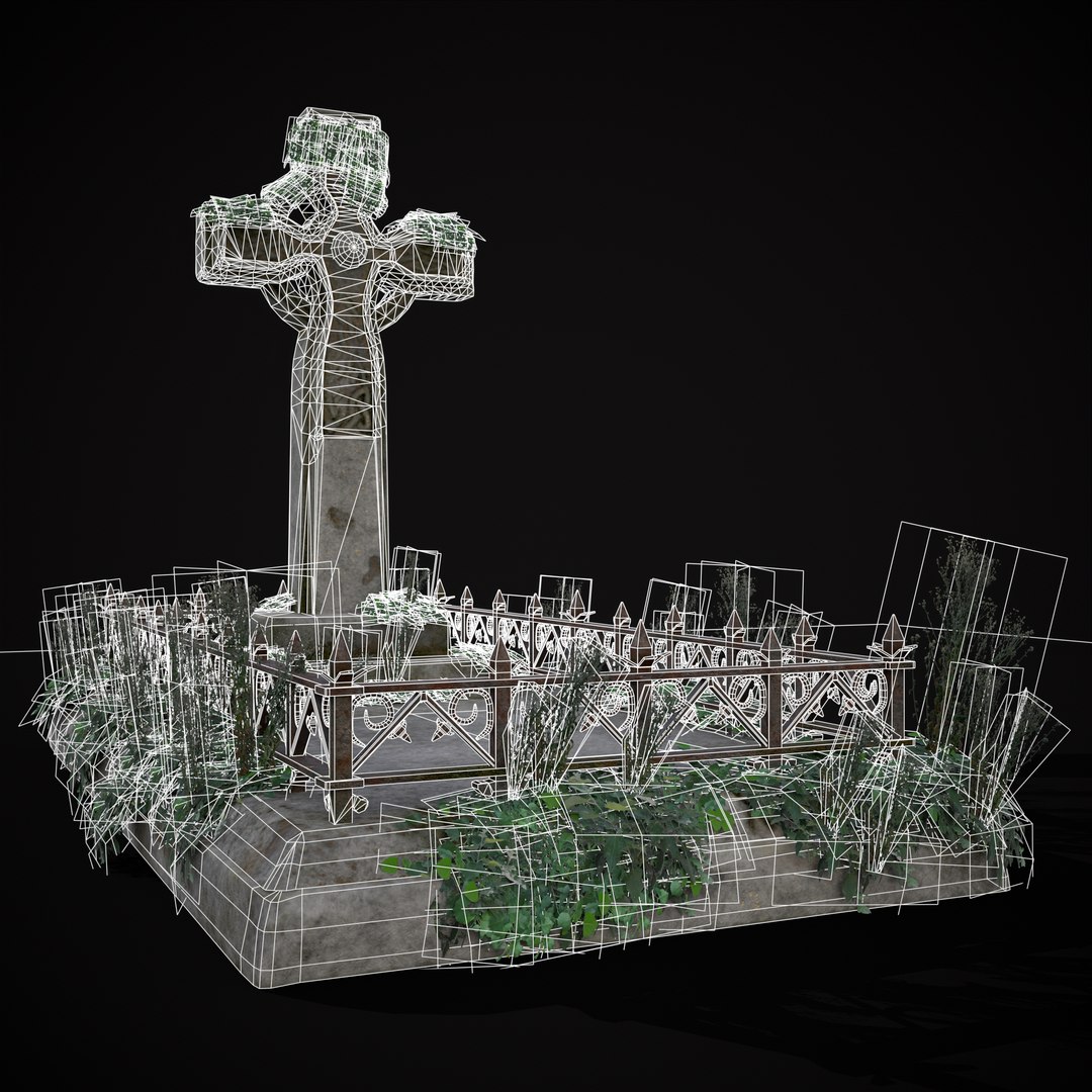 3D Moss Stone Surface Burial Vault model - TurboSquid 2022086