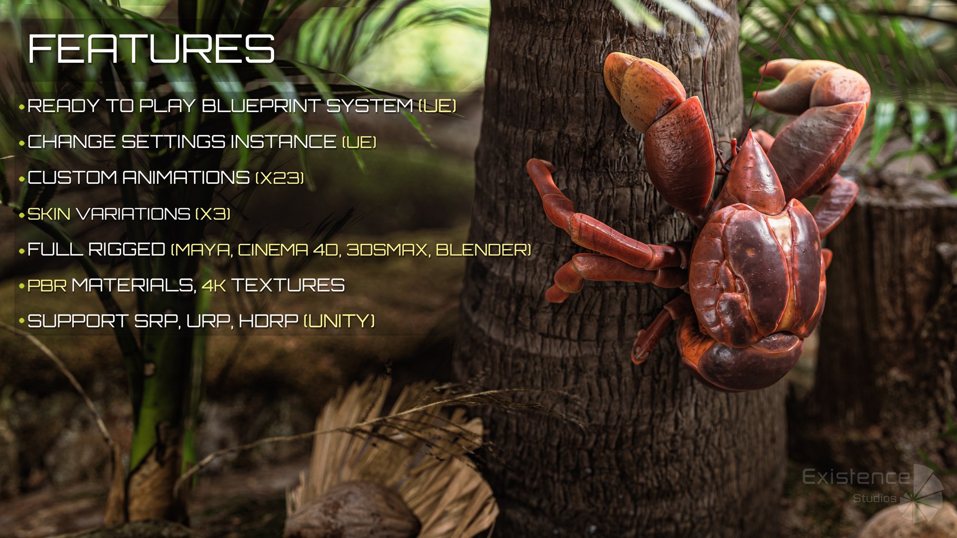 3D Coconut Crab - Snappy Palm Thief - 47 - TurboSquid 2245796