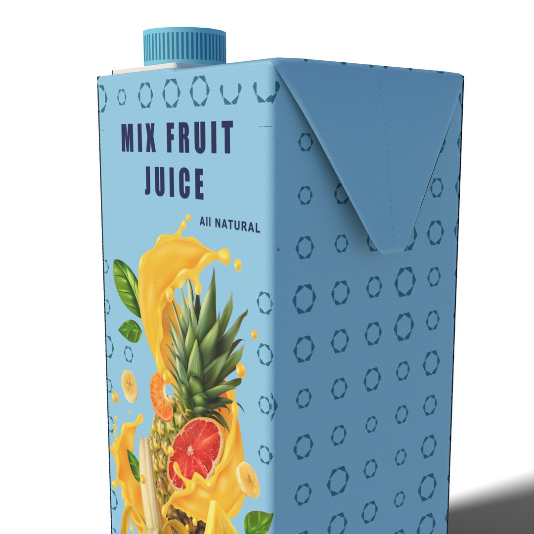 3D Model Mix Fruit Juice Carton - TurboSquid 2090354