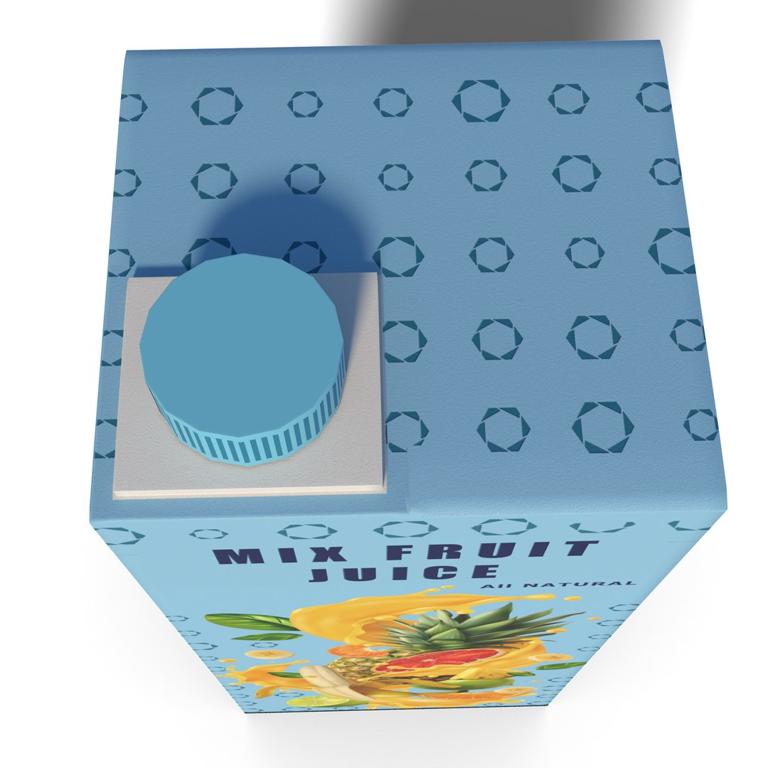 3D Model Mix Fruit Juice Carton - TurboSquid 2090354