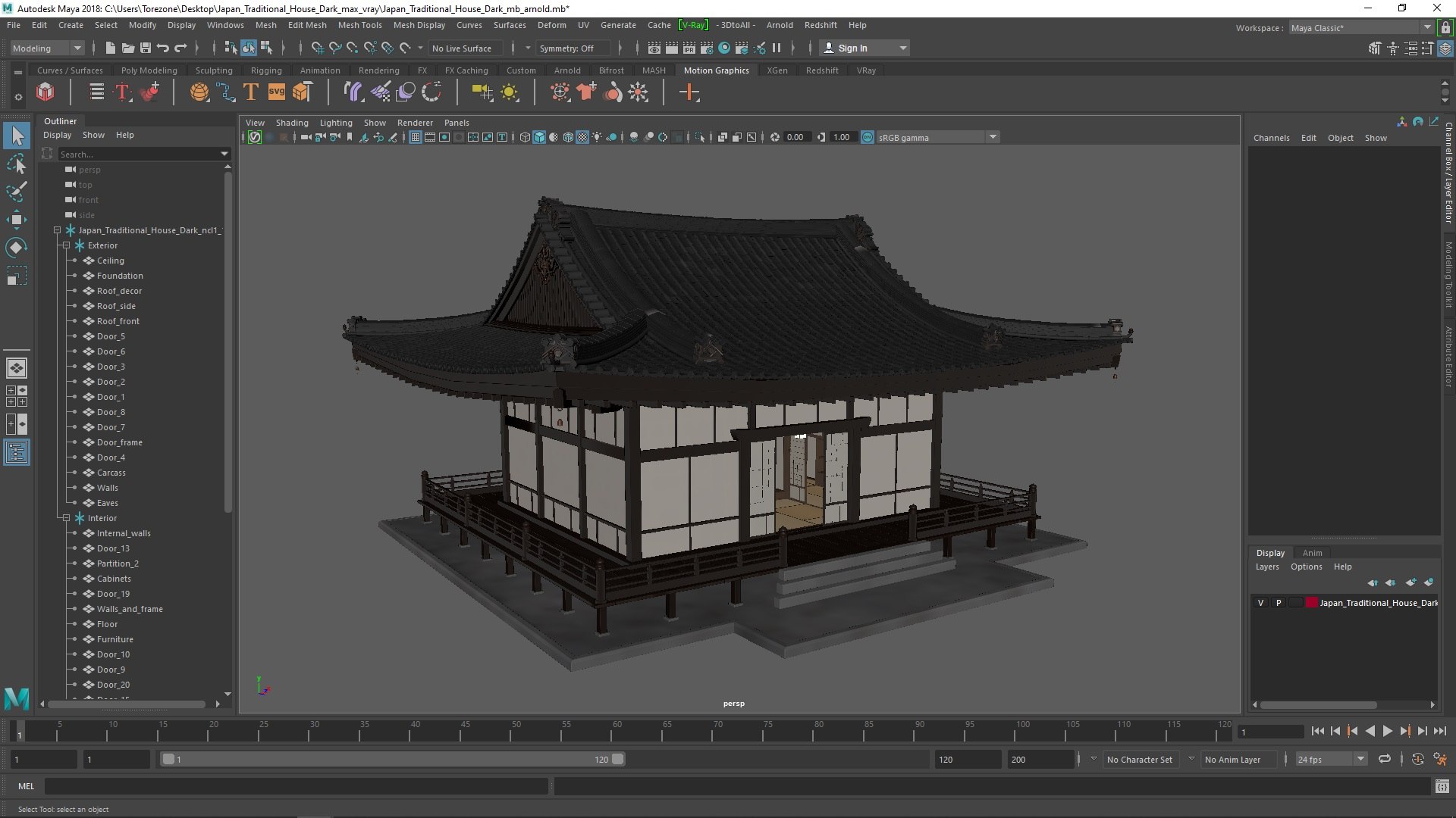 Japan Traditional House Dark 3D Model - TurboSquid 2279665