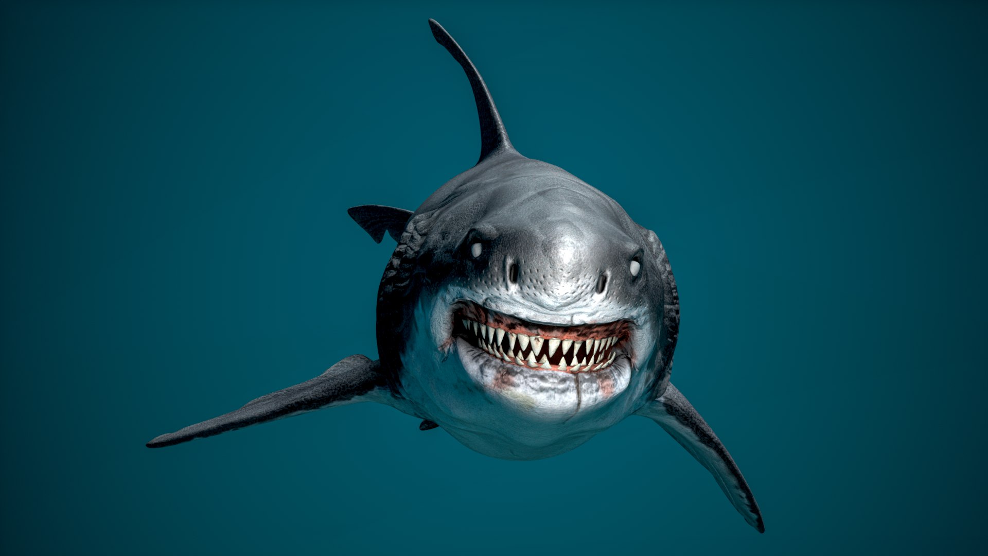 3D Great White Shark Rigged Animated Scary Realistic Low Poly Orca ...