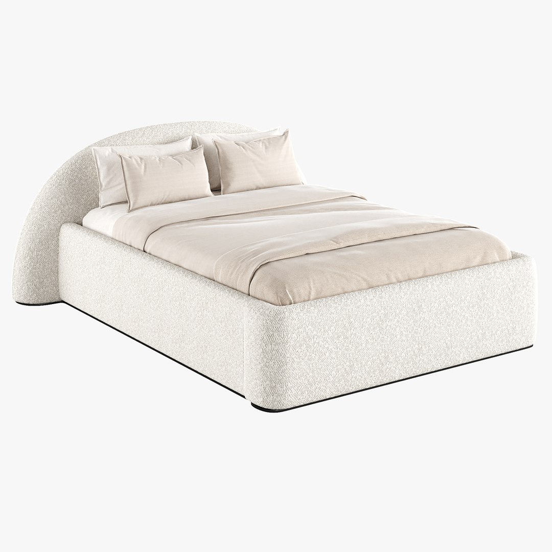 Free Quin Fabric Panel Bed 3D - TurboSquid 2314567