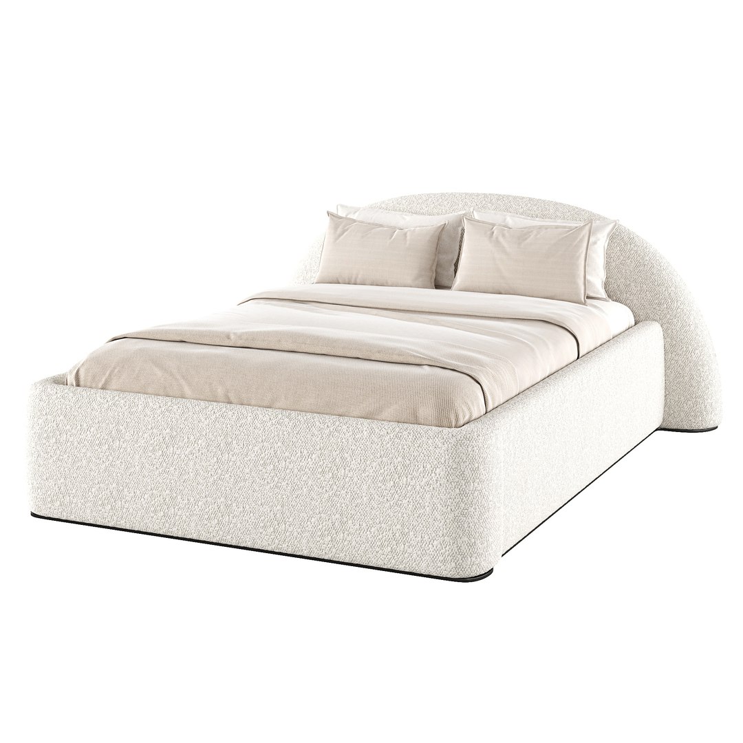 Free Quin Fabric Panel Bed 3D - TurboSquid 2314567