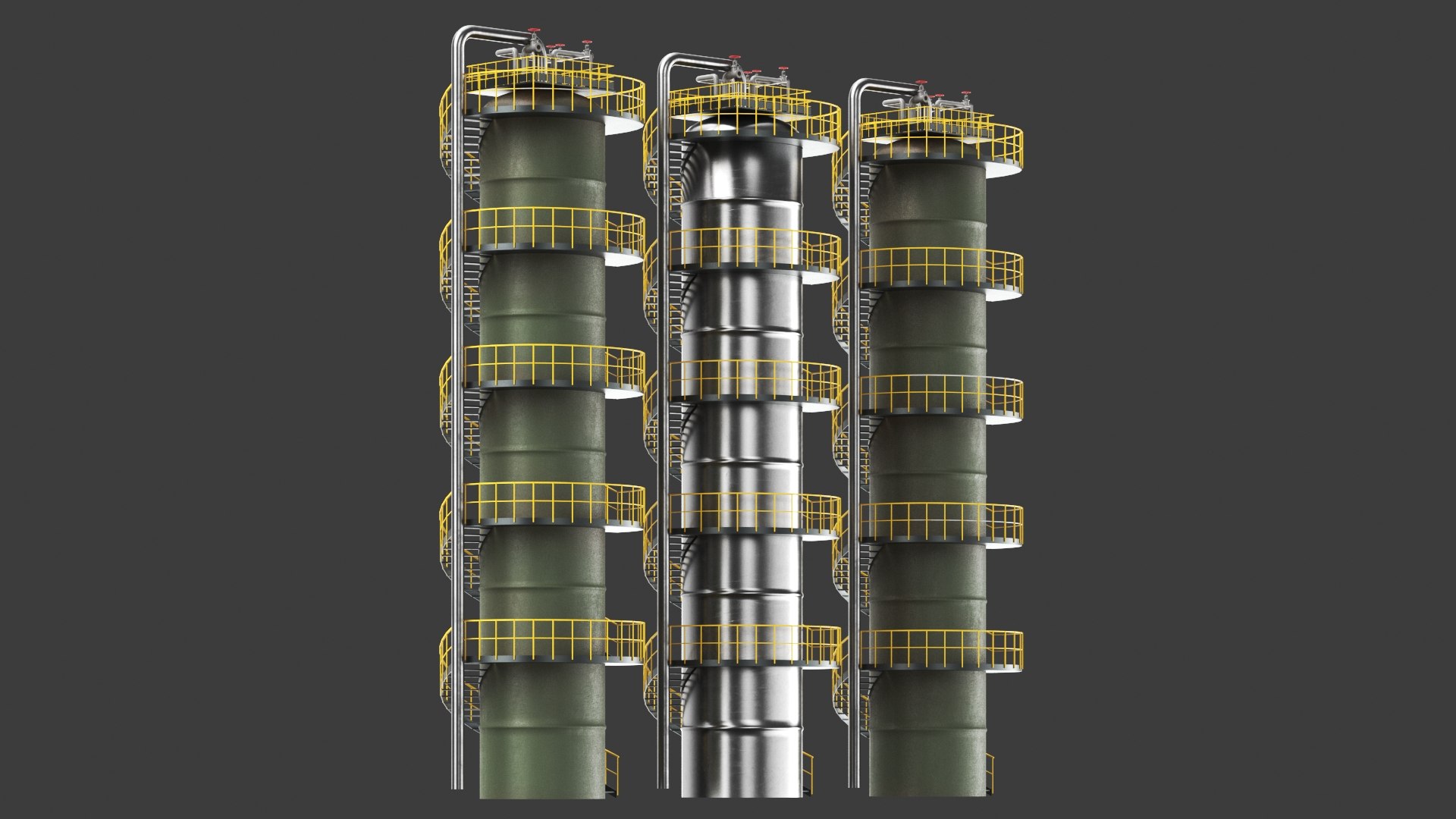 3D Detailed Refinery Tower 02 Model - TurboSquid 2338196