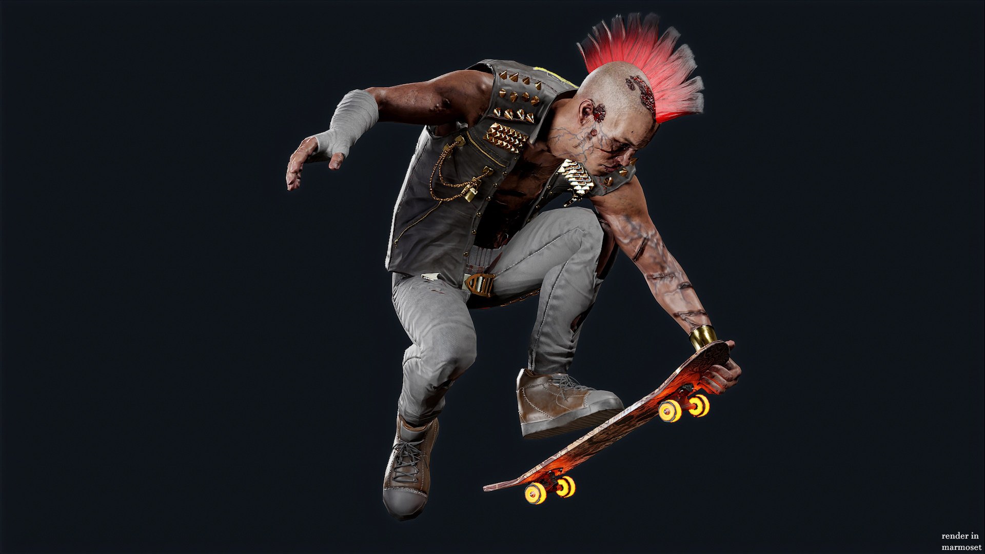 3D PUNK UNDEAD SKATEBOARDER 1 Model - TurboSquid 2344063