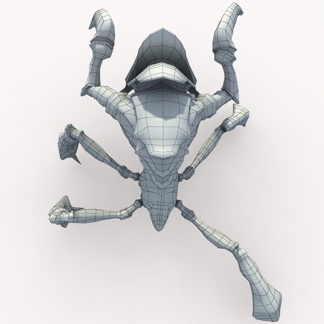 3d alien bug rigging animation