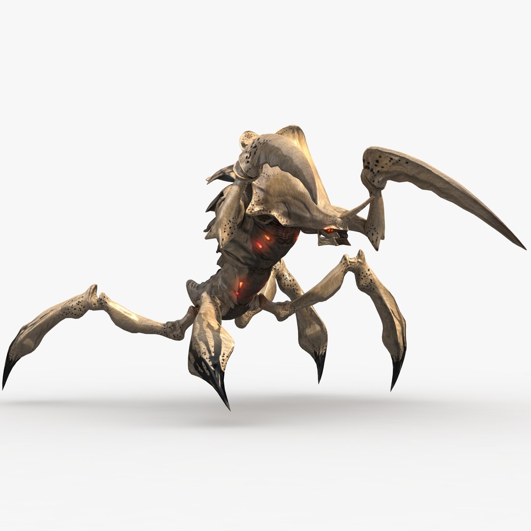 3d alien bug rigging animation