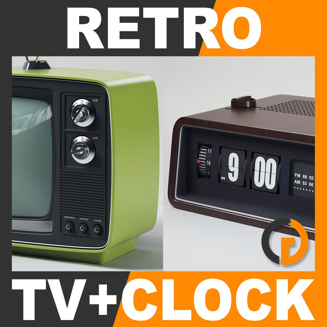 3ds max retro television set radio