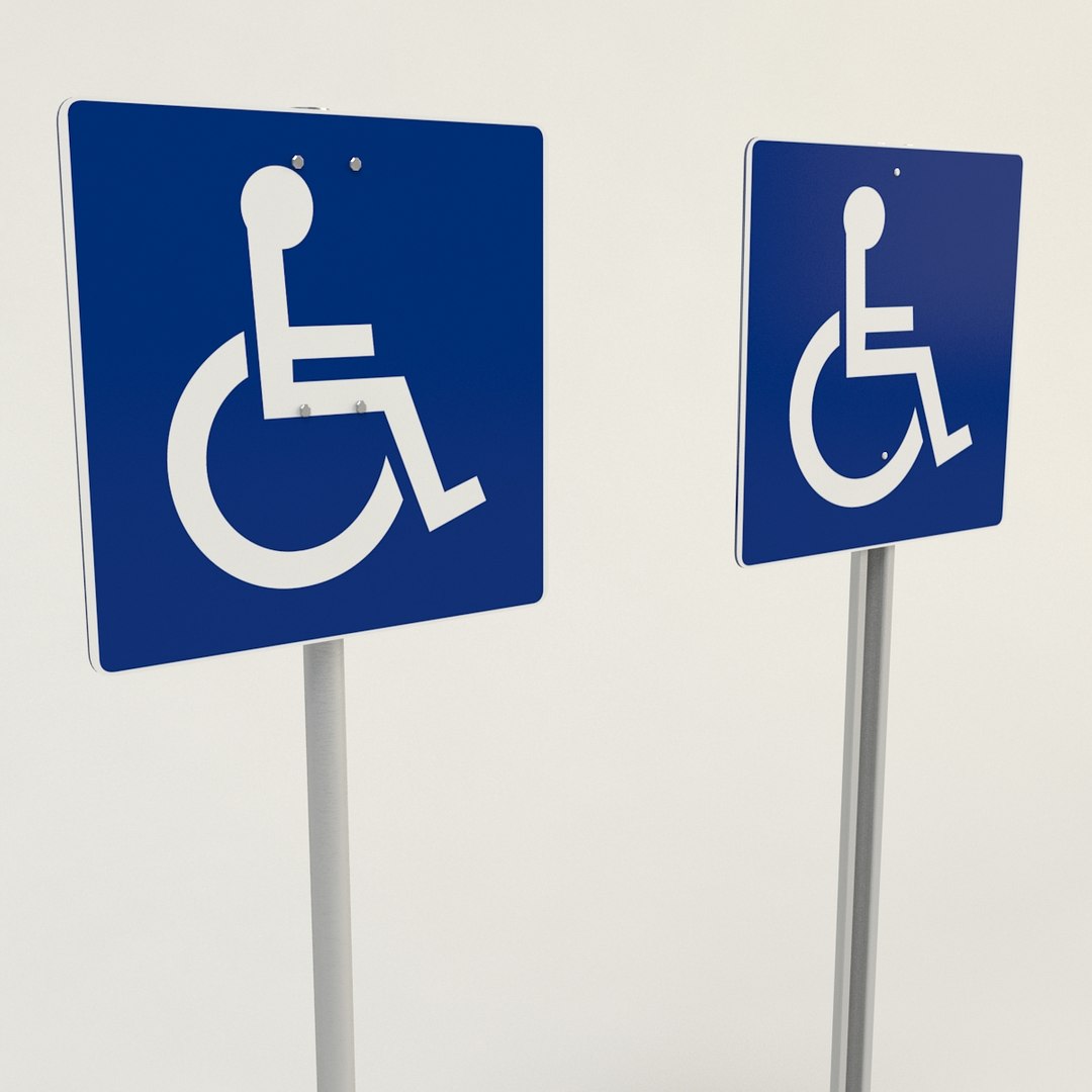 Handicapped Accessible Signs 3d Model