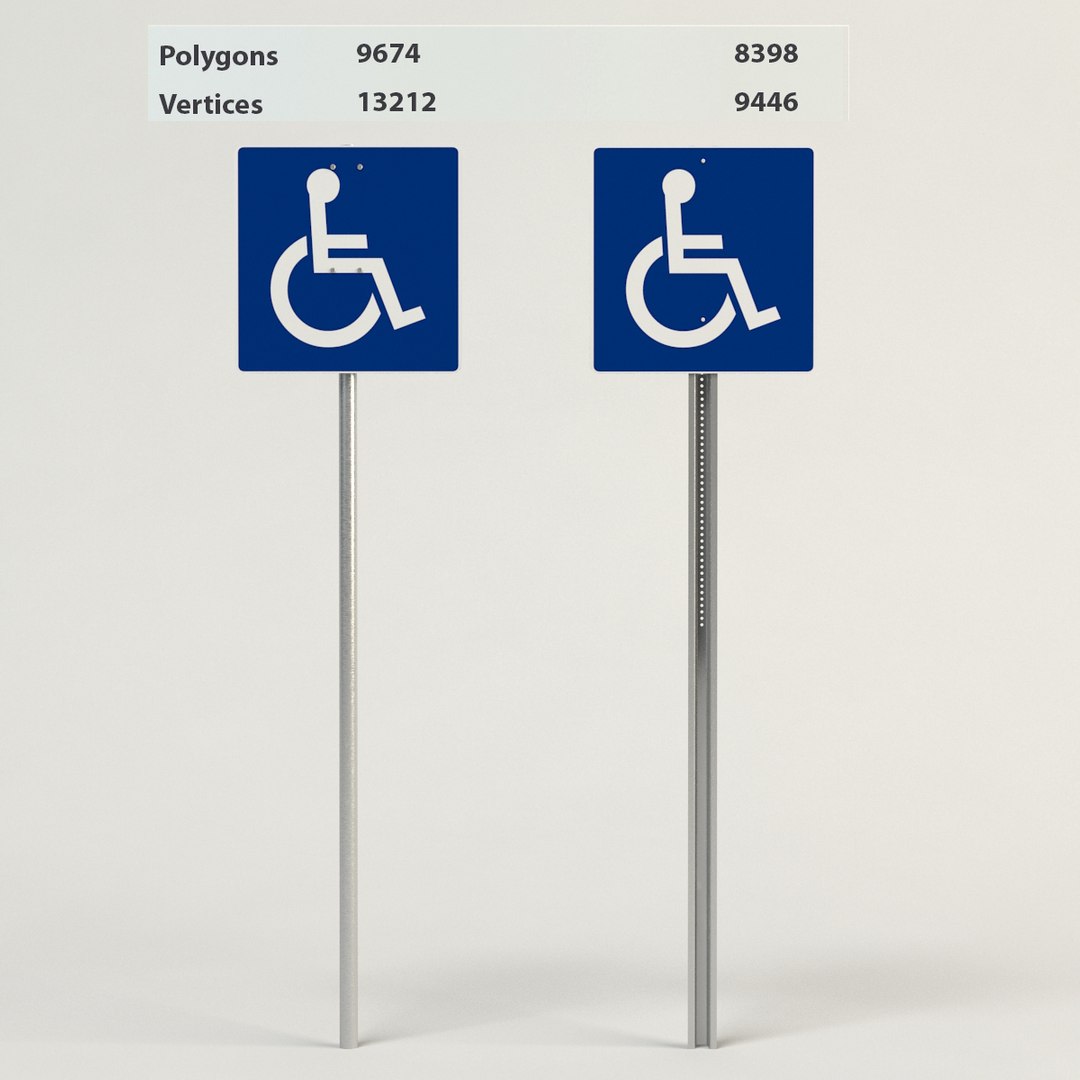 Handicapped Accessible Signs 3d Model
