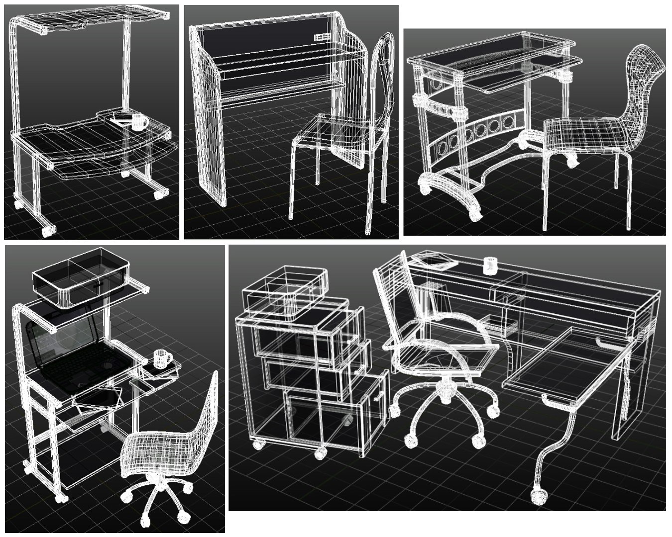 3d Computer Table Set 15