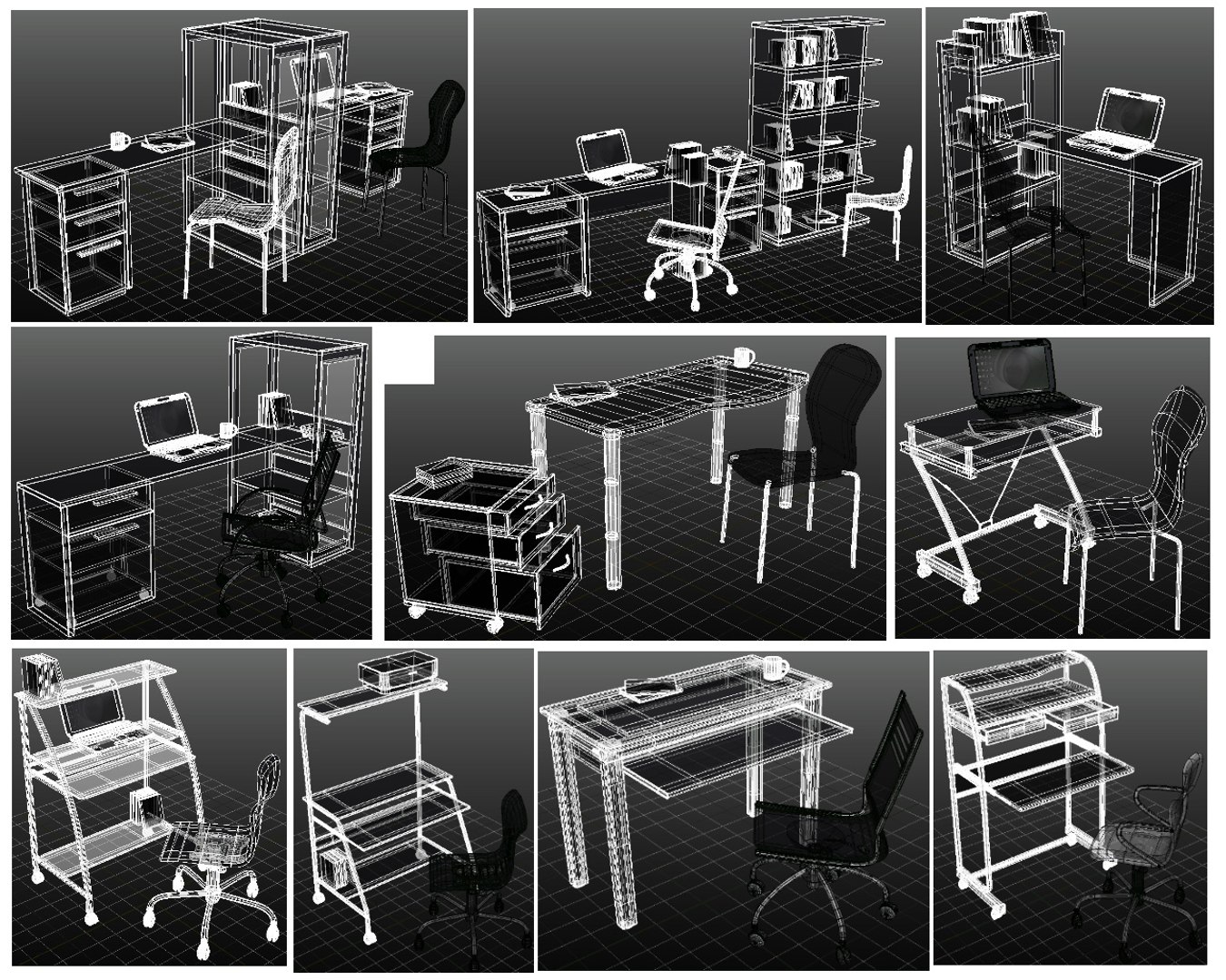 3d Computer Table Set 15