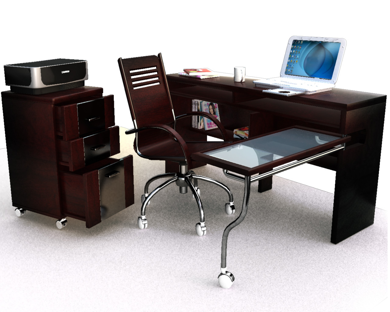 3d computer table set 15