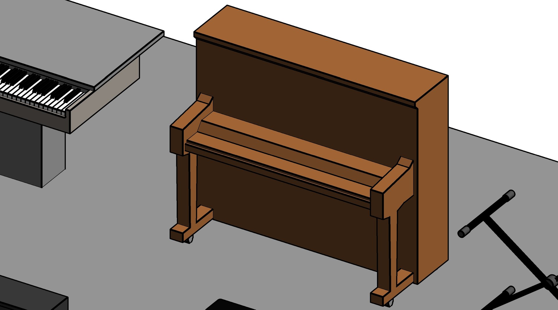 3D Piano Revit Family Revit Model - TurboSquid 2280006