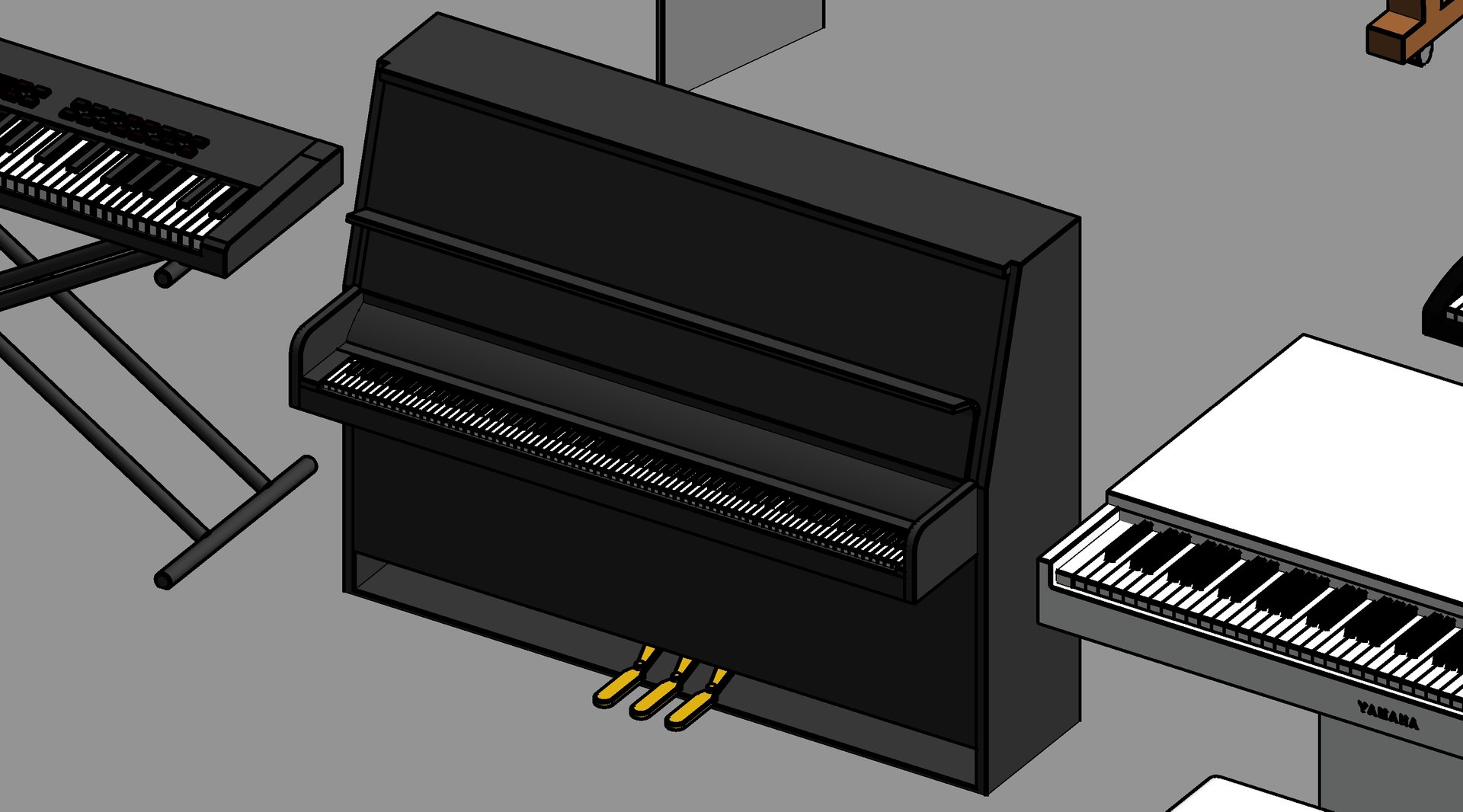 3D Piano Revit Family Revit Model - TurboSquid 2280006