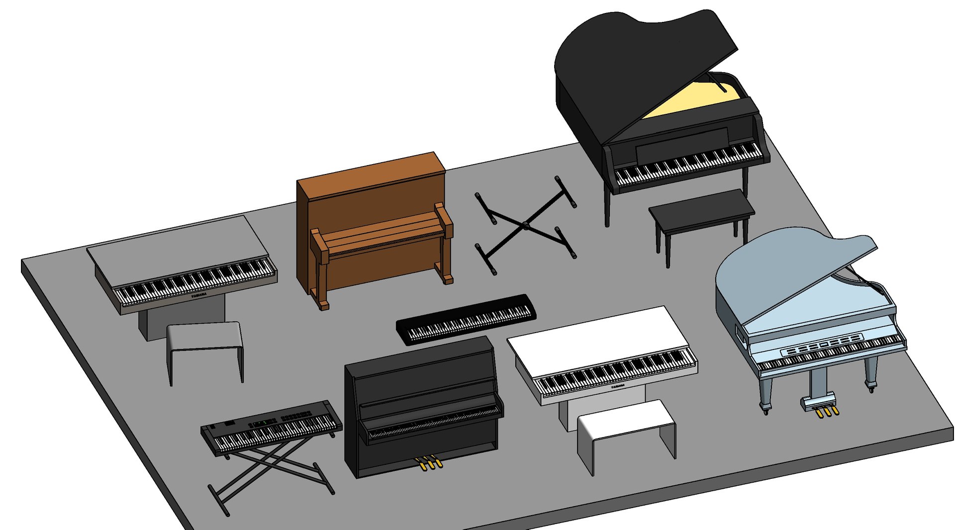 3D Piano Revit Family Revit Model - TurboSquid 2280006