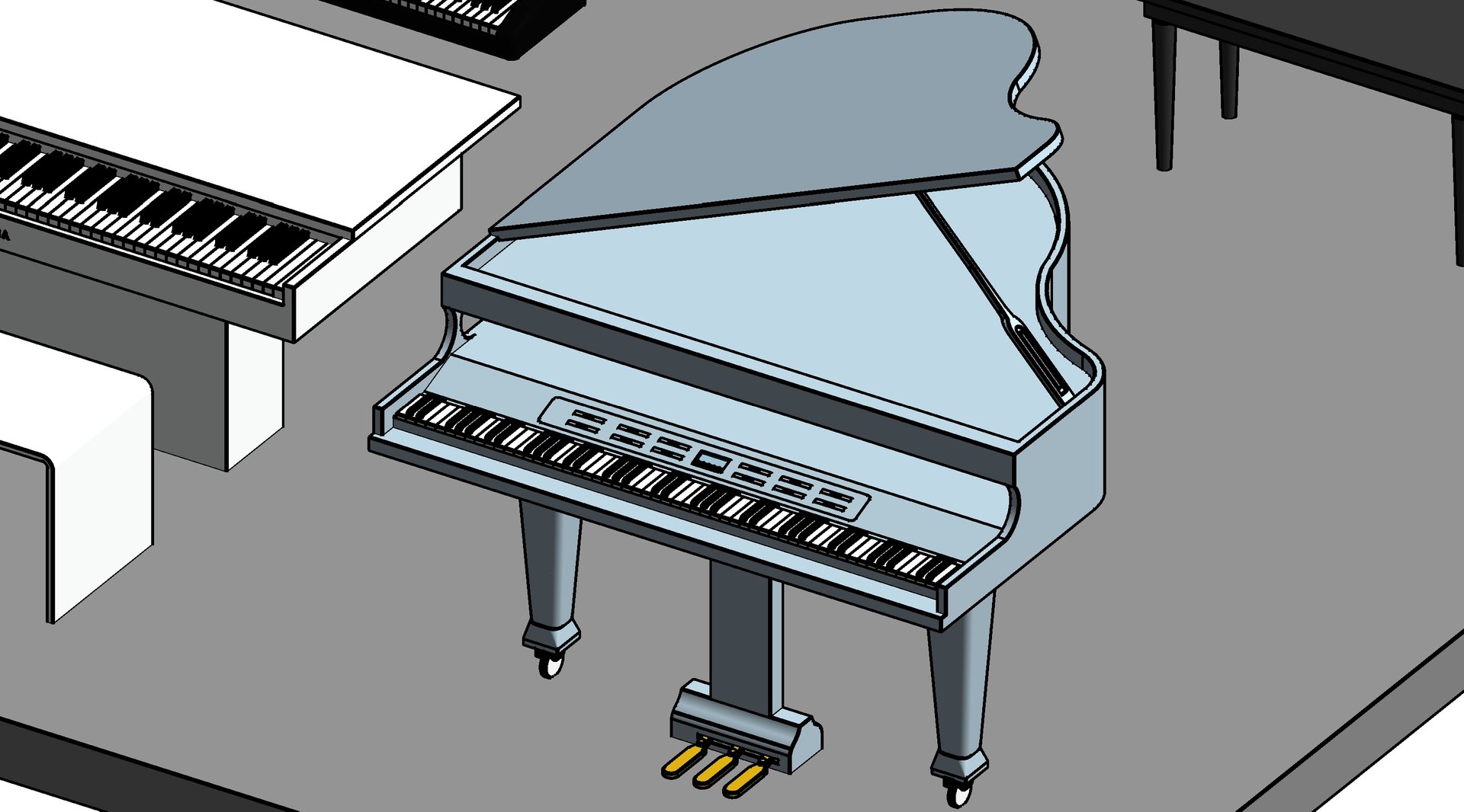 3D Piano Revit Family Revit Model - TurboSquid 2280006
