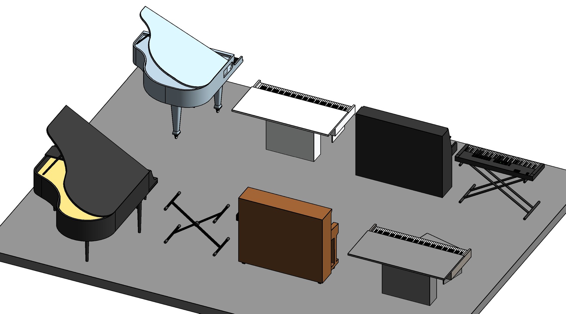 3D Piano Revit Family Revit Model - TurboSquid 2280006
