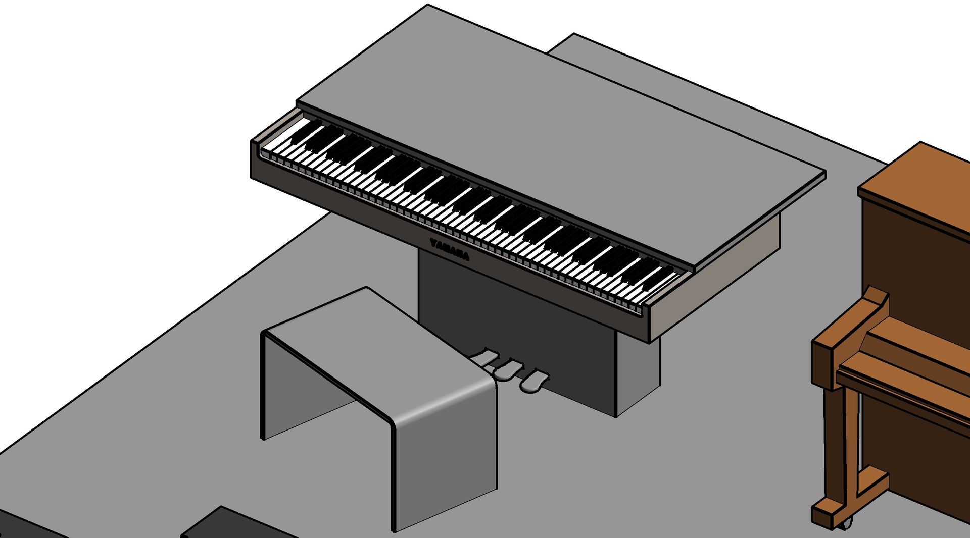 3D Piano Revit Family Revit Model - TurboSquid 2280006