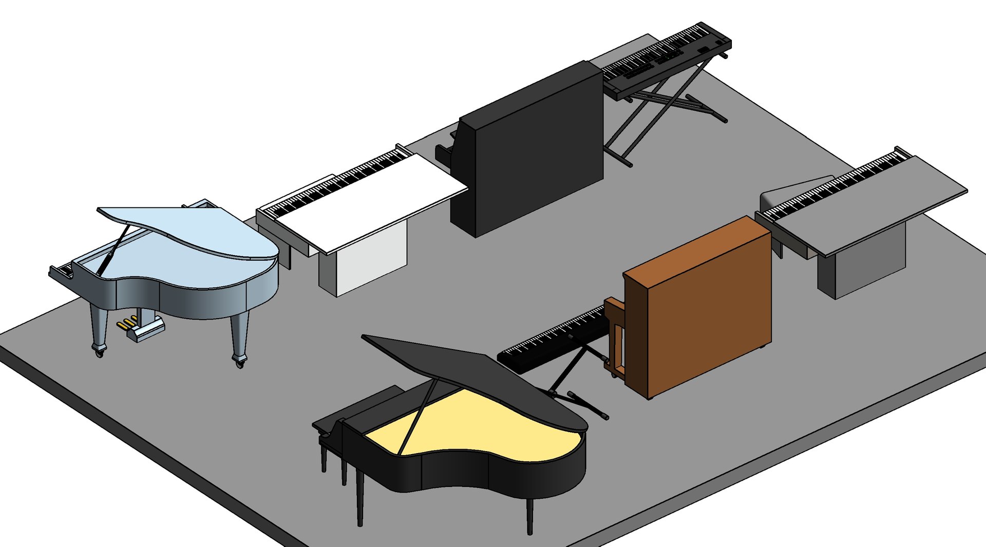 3D Piano Revit Family Revit Model - TurboSquid 2280006