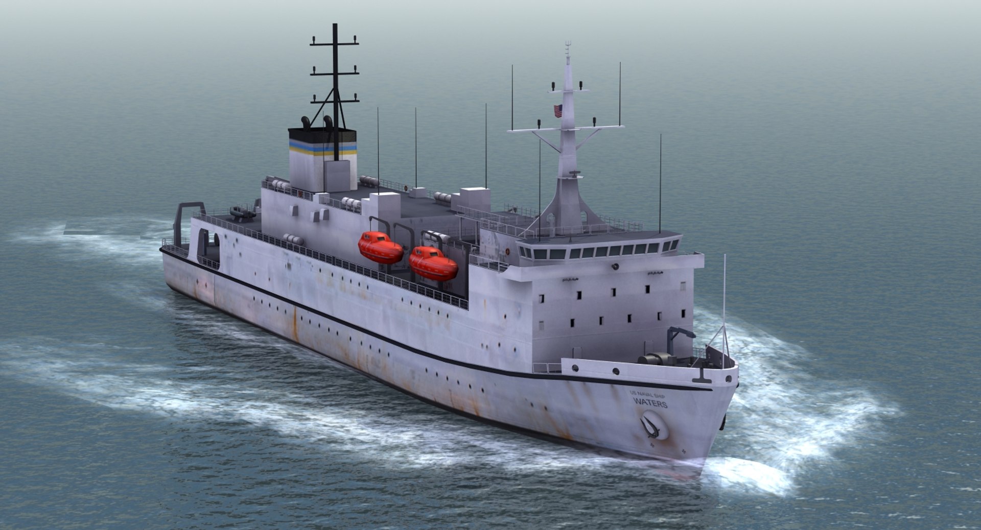 3d Model Usns Waters T-ags-45 Ship