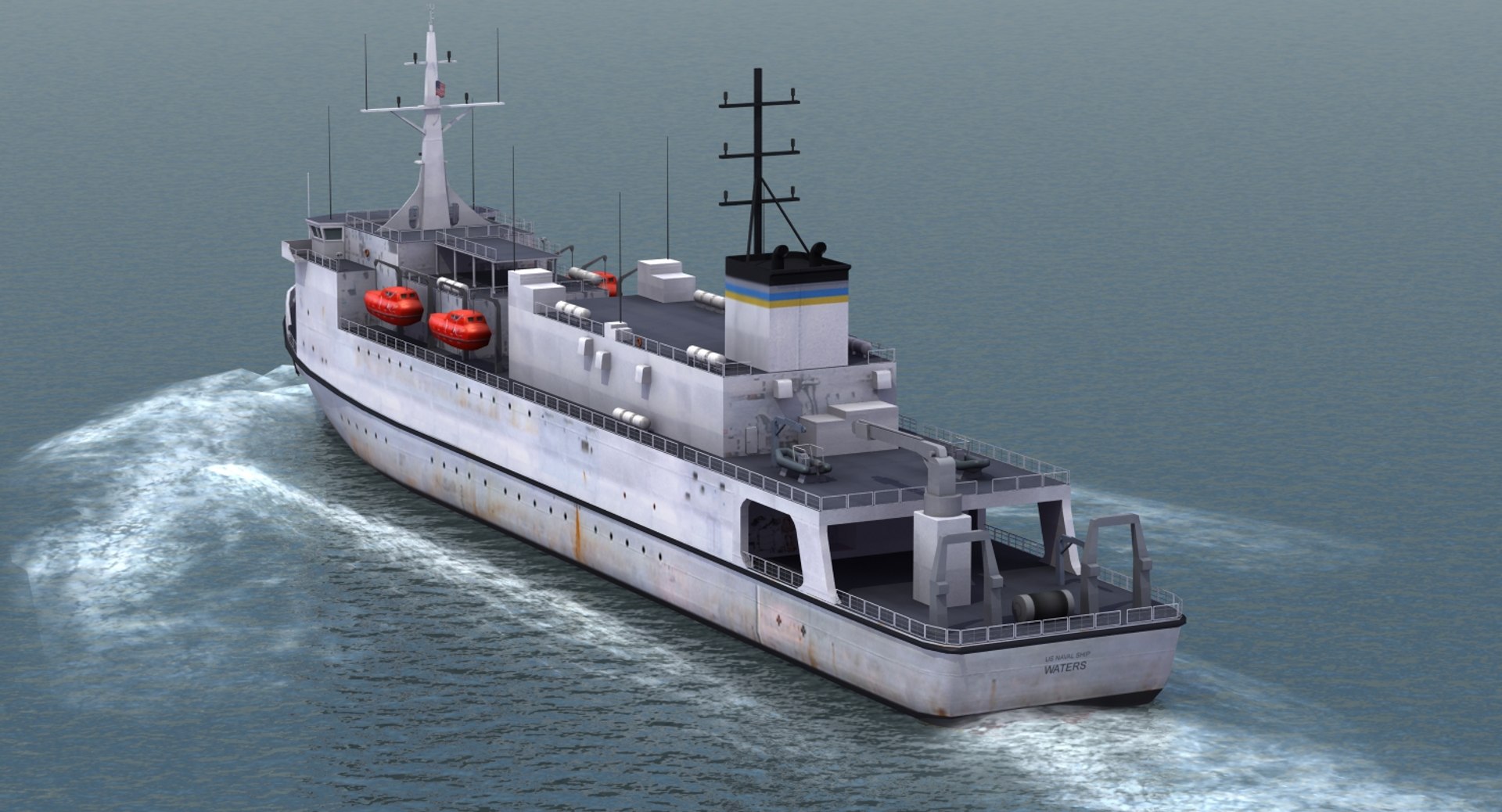 3d Model Usns Waters T-ags-45 Ship