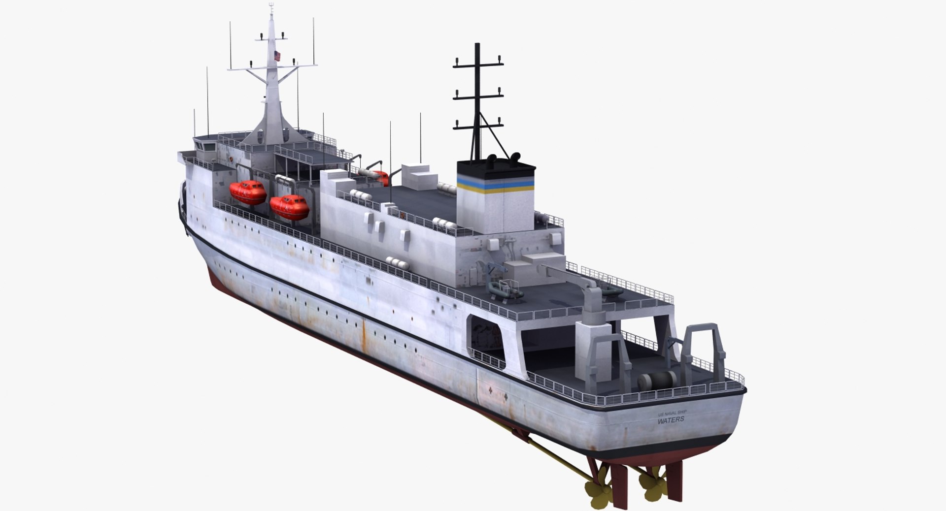 3d Model Usns Waters T-ags-45 Ship